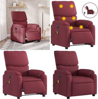 vidaXL Massagesessel Elektrisch Weinrot Stoff - Massage Stuhl - Elektrischer Massagesessel - Entspannungsstuhl - Fernsehsessel - Relaxsessel - Home & Living
