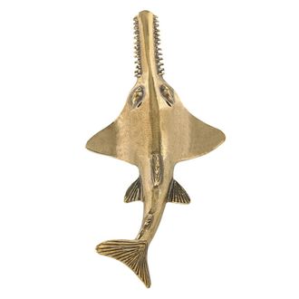 Milisten Ornamente Miniatur Meerestiere Figuren Rochen Figur Aquarium Feengarten Deko Figuren Vintage Miniatur Fisch Gold &Uuml;bertopf Kleiner Fisch Golden Messing