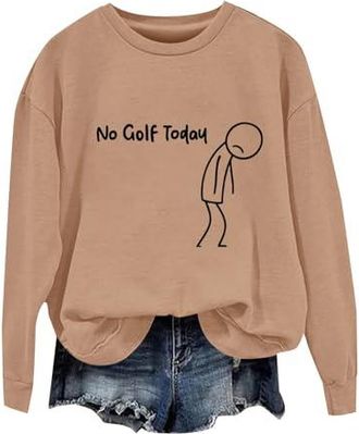 Generic Sweat-shirt basique &agrave; manches longues et col rond pour femme - Confortable et d&eacute;contract&eacute; - Pull &agrave; col rond, beige, XXL