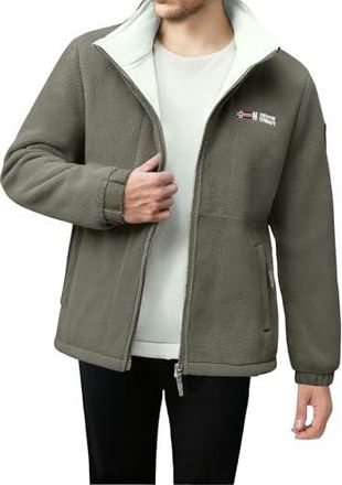 Generic Veste polaire pour homme &agrave; manches longues avec col montant - Veste de transition pour homme avec fermeture &eacute;clair - Veste de loisirs simple - Couleur