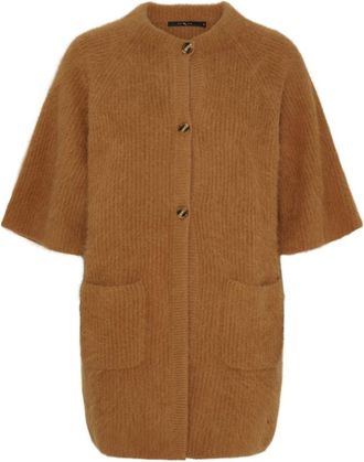 BTF-CPH Btfcph - Gilet en poil de raton laveur et cachemire doux - Femme - Pulls - Brun - Taille: 38 FR