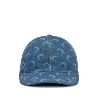 Marine Serre Moon-print Denim Baseball Cap