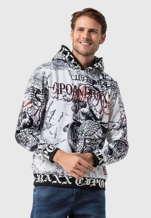 Cipo & Baxx Kapuzenpullover Sweatshirts (1-tlg) mit Allover-Print