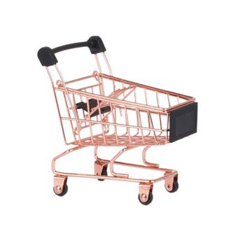 Generic Ros&eacute;gold Supermarkt Aufbewahrungskorb Exquisiter Mini-Einkaufswagen Langlebig und attraktiv