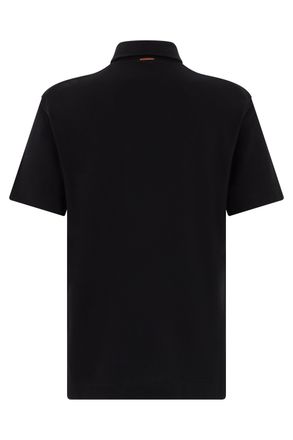 Ermenegildo Zegna Mens Polo Shirt Black Cotton T-shirts And Polos