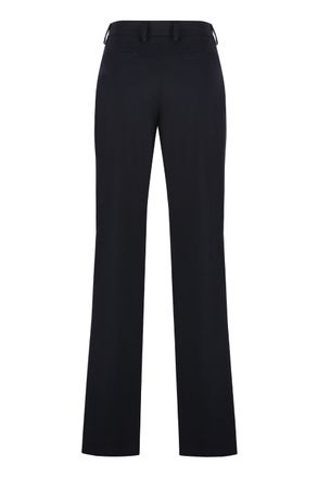 Prada Womens Wool Gabardine Trousers Blue Wool; Cuprammonium Rayon Straight