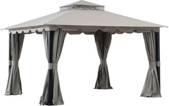 Sunjoy Direct Sunjoy - Tonnelle en tissu stoj en gris - 336cm x 402cm