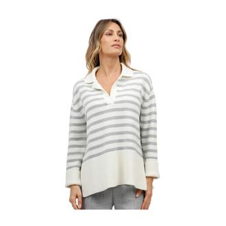 Gran Sasso Gestreiftes Poloshirt mit Seitenschlitzen - - Tops - Damen - Mehrfarbig - S