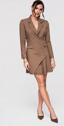 Ombre Abendkleid Damen Etuikleid Minikleid V-Ausschnitt Cocktailkleid (kein Set, 1-tlg) Asymmetrischer Vorderseite mit Falte