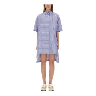 J.W.Anderson Short Sleeve Step Hem Shirt Dress - - Dresses - Damen - Blau - 2XS
