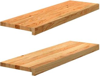 vidaXL Appuis de fen&ecirc;tre 2 pcs marron clair bois de ch&ecirc;ne massif vidaXL