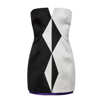 Versace Seiden-Duchesse-Minikleid - - Dresses - Damen - Mehrfarbig - XS