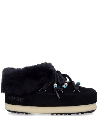 Moon Boot mules en daim &agrave; ornements de perles - Noir