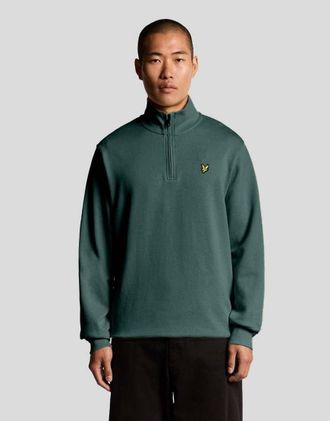 Lyle & Scott Midlayer-Sweatshirt mit halbem Rei&szlig;verschluss in Silbergr&uuml;n