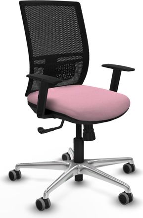 Piqueras y Crespo Palo Yunquera Schreibtischstuhl mit 1D-Armen, h&ouml;henverstellbare Lendenwirbelst&uuml;tze, ausgestattet mit Sincro 4 Positionen und Schneideschaum, Schwarz/R