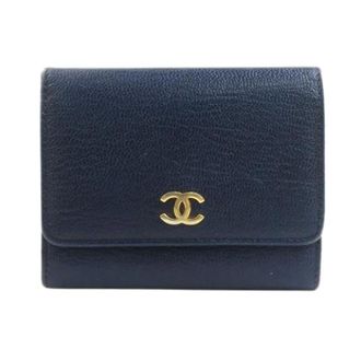 Chanel Portefeuille en cuir Pre-owned - Femme - Pre-owned - Bleu - Taille: ONE Size