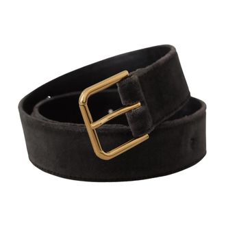 Dolce & Gabbana G&uuml;rtel aus Samt mit Goldschnalle - - Accessories - Damen - Braun - ONE SIZE