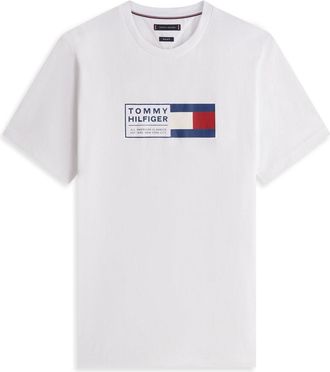 Tommy Hilfiger T-Shirt aus Baumwolle mit Label-Frontprint, Regular Fit in