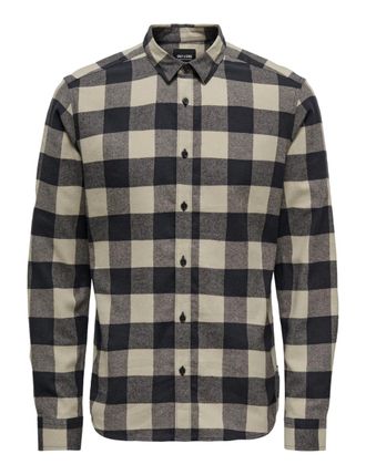 Only & Sons Herren Freizeithemd ONSGUDMUND Checked Shirt Grösse XS S M L XL XXL, Größe:XL, Farbe:Dark Navy 22007112