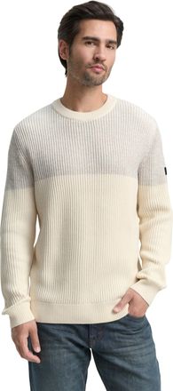 Tom Tailor Herren 1048745 Strickpullover mit Rundhalsausschnitt, 39369-Offwhite Grey Plated Mouline, XL