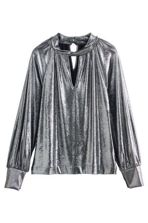 Next Langarmbluse Lang&auml;rmelige Metallic-Jerseybluse mit Drehdetail (1-tlg)
