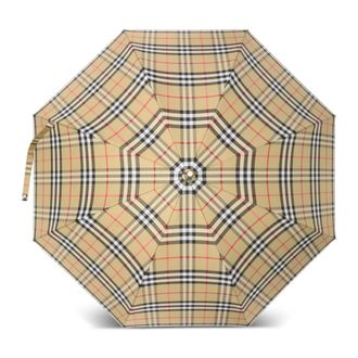 Burberry Maple Wood Check Walking Umbrella - - Accessories - Damen - Beige - ONE SIZE