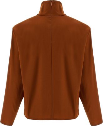 Saint Laurent Structured Shoulder Sweater - Caramel