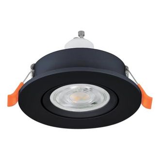 Eglo LED Einbaustrahler Barranco, Deckenspot Wohnzimmer, Deckenstrahler schwenkbar aus Kunststoff in Schwarz, warmweiß, inkl. GU10 Leuchtmittel