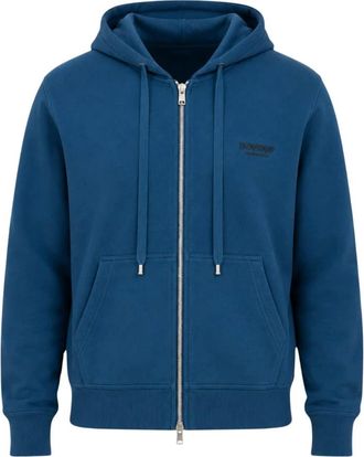Dondup SweaT-shirt &agrave; capuche zipp&eacute; - Homme - Sweatshirts et sweats &agrave; capuche - Bleu - Taille: L