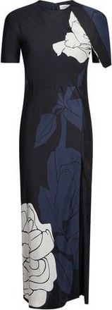 Victoria Beckham Robe longue manches courtes &agrave; col rond