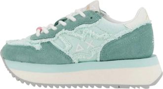 Sun 68 Unisex Big STARGIRL Canvas Sneaker, Acqua, 37 EU