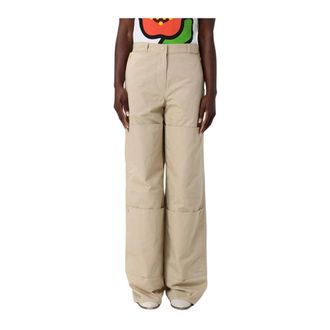Kenzo Femme, Pantalons, Beige, Taille: 38 FR Pantalon Utilitaire Jambe Large