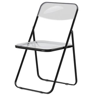 Generic Hocker Klappbar Campingstuhl Faltbar 1.5mm Starker Metallrahmen Transparenter Sitz und R&uuml;ckenlehne Klapphocker Faltbar f&uuml;r K&uuml;che, Esszimmer, Innen- un