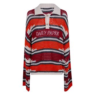 Daily Paper Clothing Homme, Pulls, Multicolore, Taille: XL Kente Stripe Knit Polo