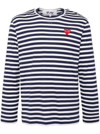 Comme Des Garçons t-shirt à rayures - Bleu
