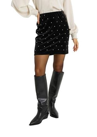 Grain de Malice Jupe en Velours avec Perles