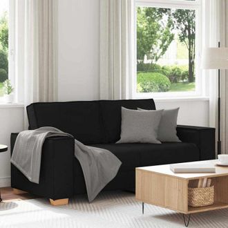 vidaXL Vidaxl - Canap&eacute; 2 places Noir 140 cm Tissu