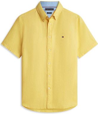 Tommy Hilfiger Herren Hemd aus Leinen-Baumwoll-Mix