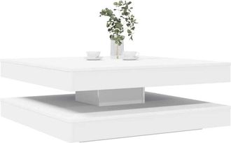 vidaXL Vidaxl - Table basse rotative à 360 degrés blanc 90x90x34,5 cm