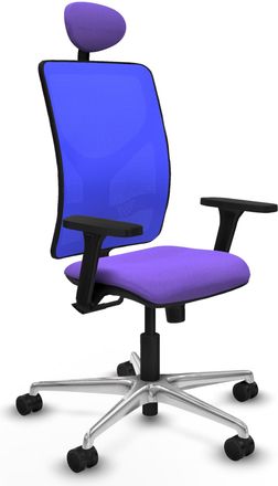 Piqueras y Crespo St&uuml;hle f&uuml;r Callcenter, mit 3D-Armlehnen, h&ouml;henverstellbarer Lendenwirbelst&uuml;tze und festem Kopfteil, ausgestattet mit 3 Positionen, Blau/Lila