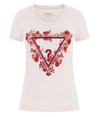 Guess T-shirt femme strass rose ES26GU20 W6RI24J1314 A627, rose, X-Large
