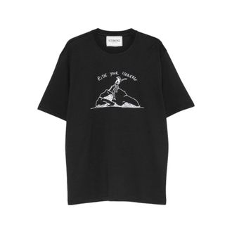 Iceberg Crewneck T-Shirt mit Stickerei - - Tops - Herren - Schwarzk - XL