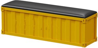 Generic Container-Schuhbank, Aufbewahrungsbank aus Metall und Leder, Eingangsbank mit weichem Kissen, geeignet for Flur, Fitnessstudio, Street-Dance-Raum(100x