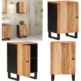 vidaXL Badschrank 38x33x58 cm Massivholz Akazie - Badschrank - Badezimmerm&ouml;bel - Holzregal - Akasieholzkasten - Aufbewahrungsbauernhof - Home & Living
