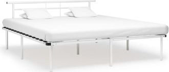 vidaXL Vidaxl - Cadre de lit sans matelas blanc métal 200x200 cm