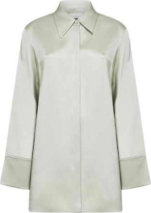 Jil Sander Femme, Blouses et Chemises, Vert, Taille: 38 FR Chemise oversize en satin