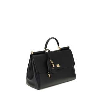Dolce & Gabbana Womens Black Calf Leather Bos Taurus Shoulder Bag