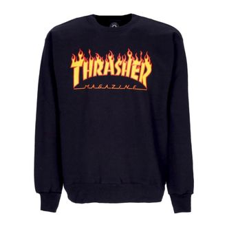 Thrasher Flame Crewneck Sweatshirt Schwarz/Gelb - - Sweatshirts & Hoodies - Herren - Schwarzk - M