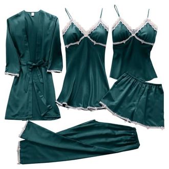 Generic Ensembles De Pyjama Femme Ensemble de Lingerie Sexy pour Femmes, Jarretelles, Robes, Body en Dentelle, sous-v&ecirc;tements &agrave; col en V Profond, 1 Chemise de