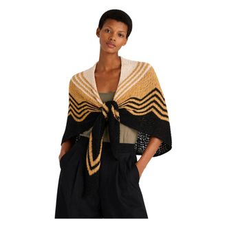 Akep Femme, Vestes, Multicolore, Taille: ONE Size Ch&acirc;le Tricot Ajour&eacute;